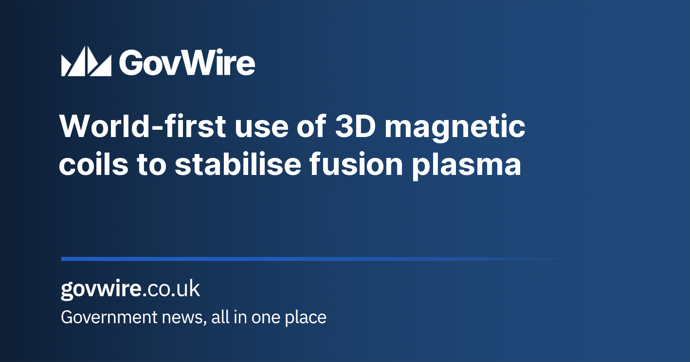 World-first use of 3D magnetic coils to stabilise fusion plasma ...