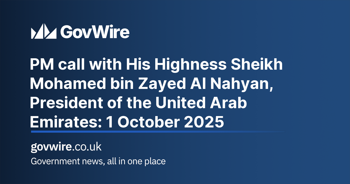 PM call with His Highness Sheikh Mohamed bin Zayed Al Nahyan, President ...