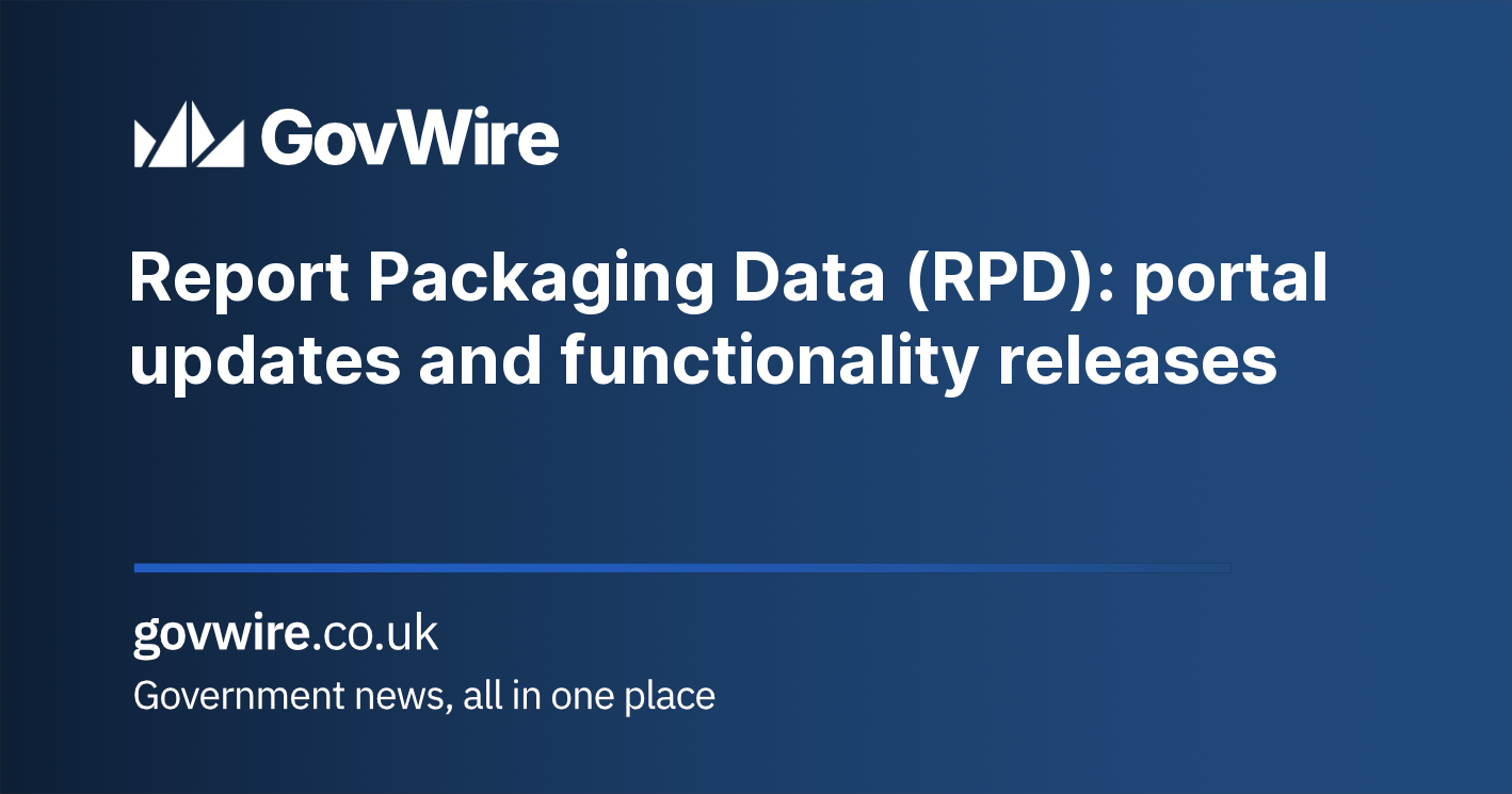 Report Packaging Data (RPD): portal updates and functionality releases ...