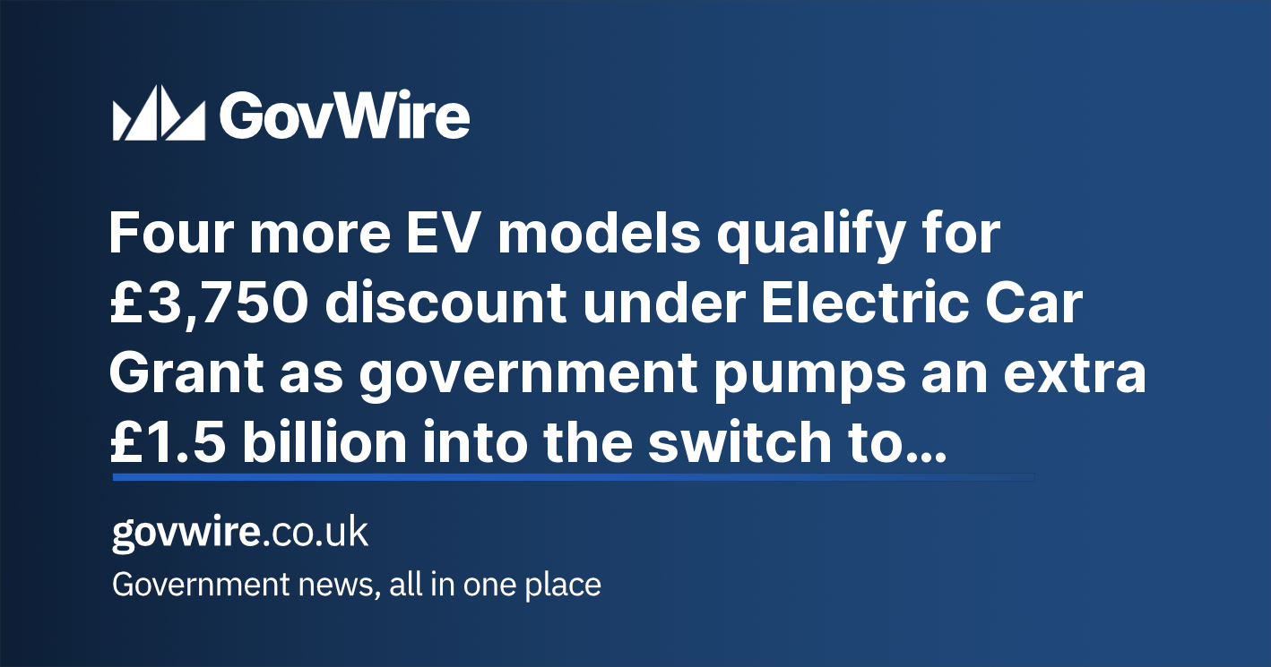Four more EV models qualify for £3,750 discount under Electric Car ...